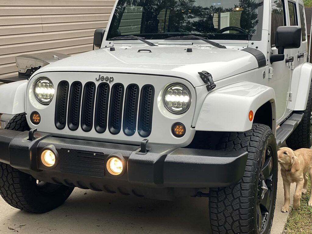 Doxmall 7 In LED Headlights Jeep Wrangler Daymaker Projector with Round ...