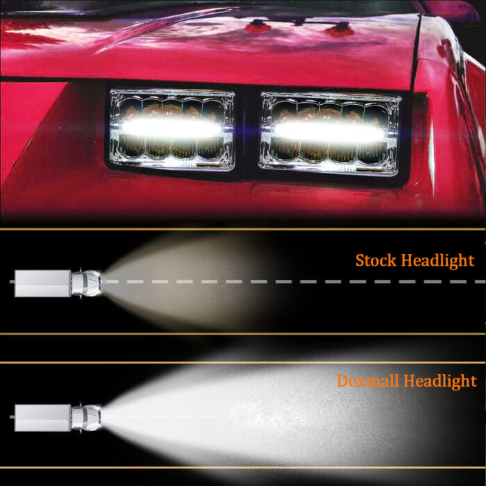Doxmall 90W Rectangular 4X6 Inch Led Headlight Sealed Beam Headlamp ...