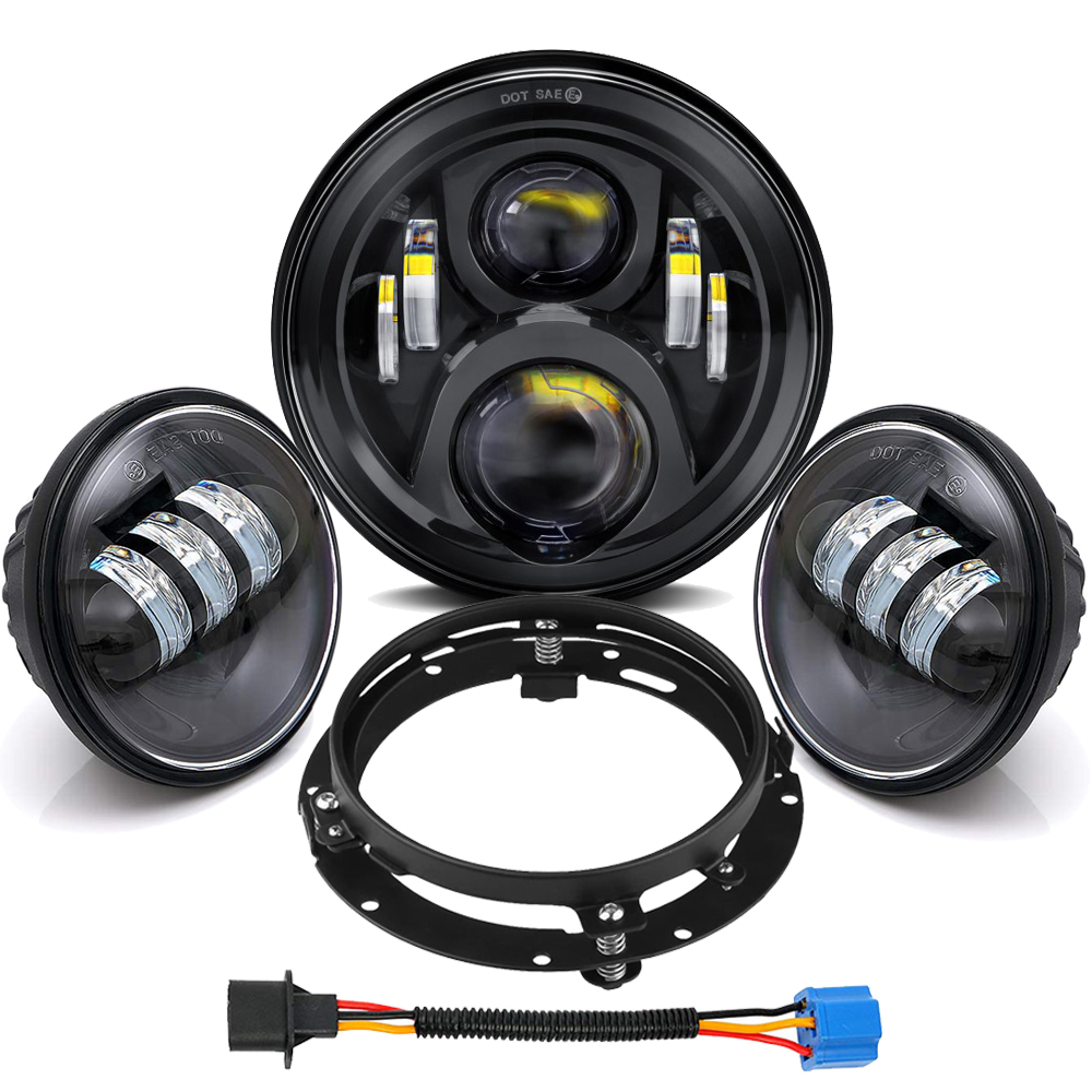 Doxmall 7 inch LED Headlight + 1 Pair 4-1/2 inch Fog Lights with ...