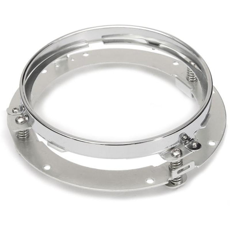 7 inch Chrome Round Silver Motorcycle Headlight Ring Mounting Bracket ...