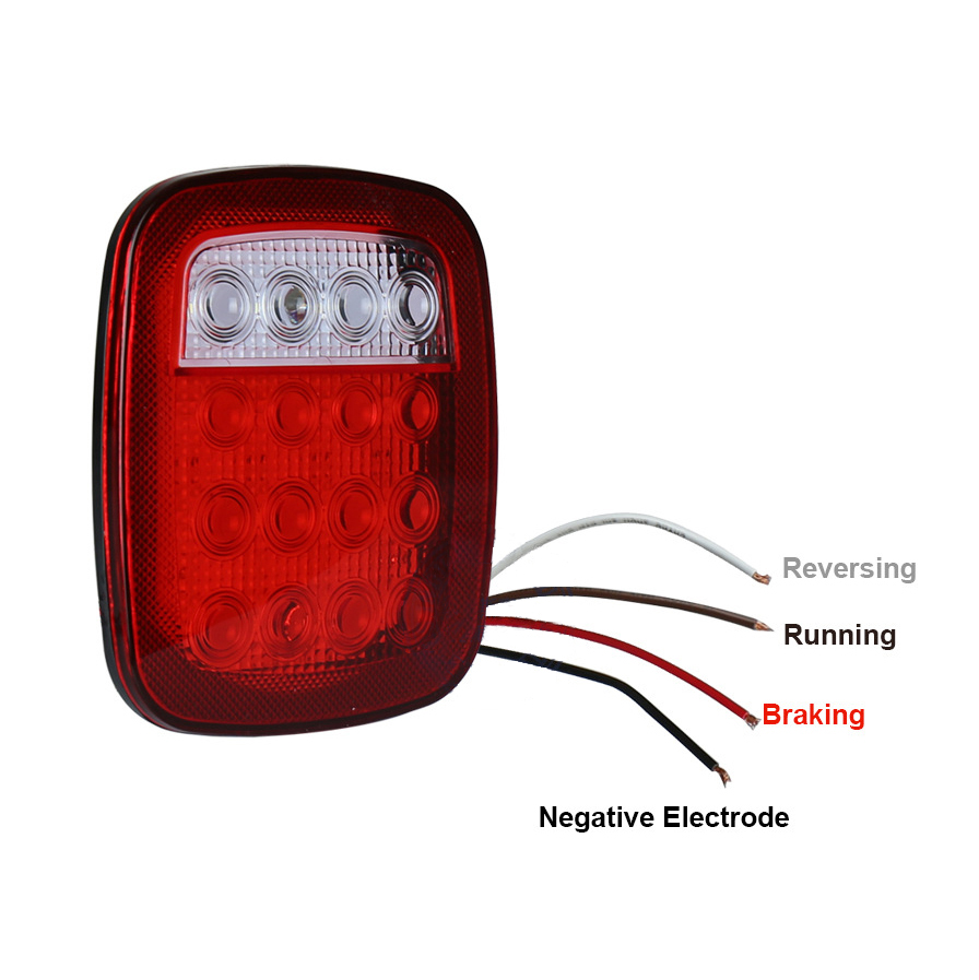 Universal 16LED Stop Tail Turn Signal Rear Lights Backup Reverse Brake ...