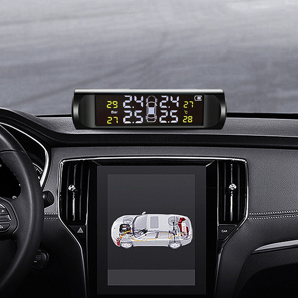 Doxmall TPMS Tyre Pressure Monitoring System LCD Screen Solar Wireless ...