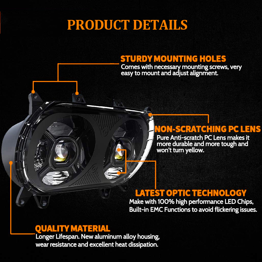 Doxmall New Version 124W Dual LED Headlight Compatible With Road Glide ...