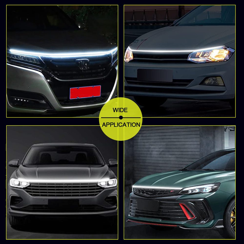 Doxmall 59 Inch Dynamic White Car Hood Light Strip with Scanning ...