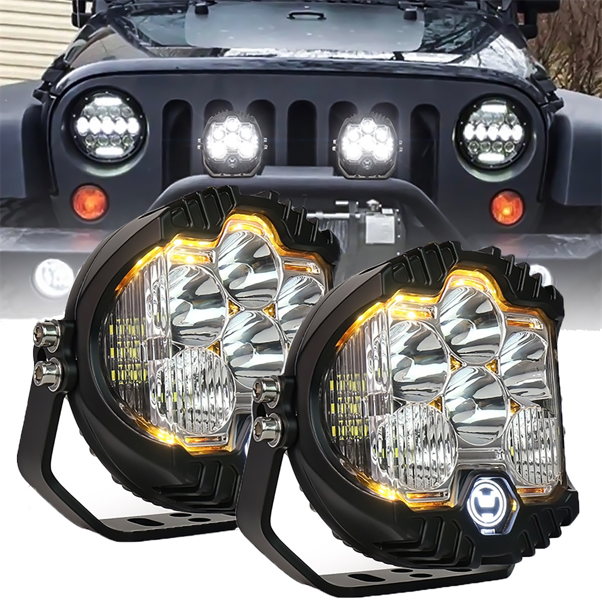 DOXMALL 5 Inch Led Offroad Driving Fog Light With White Driving Beam ...