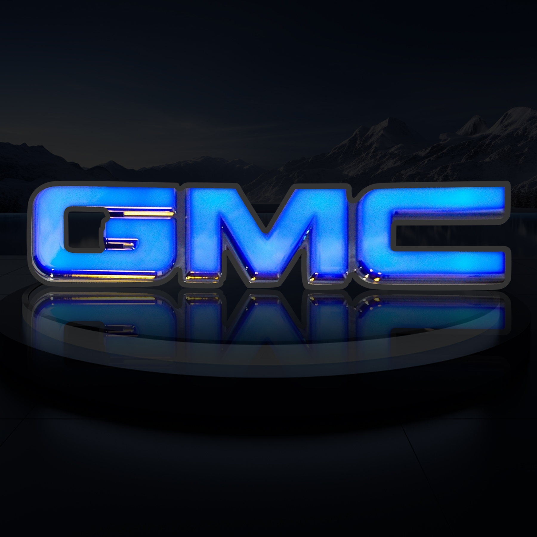 GMC LED Emblem Badge GMC Logo Front Rear Emblem Light with White Blue ...
