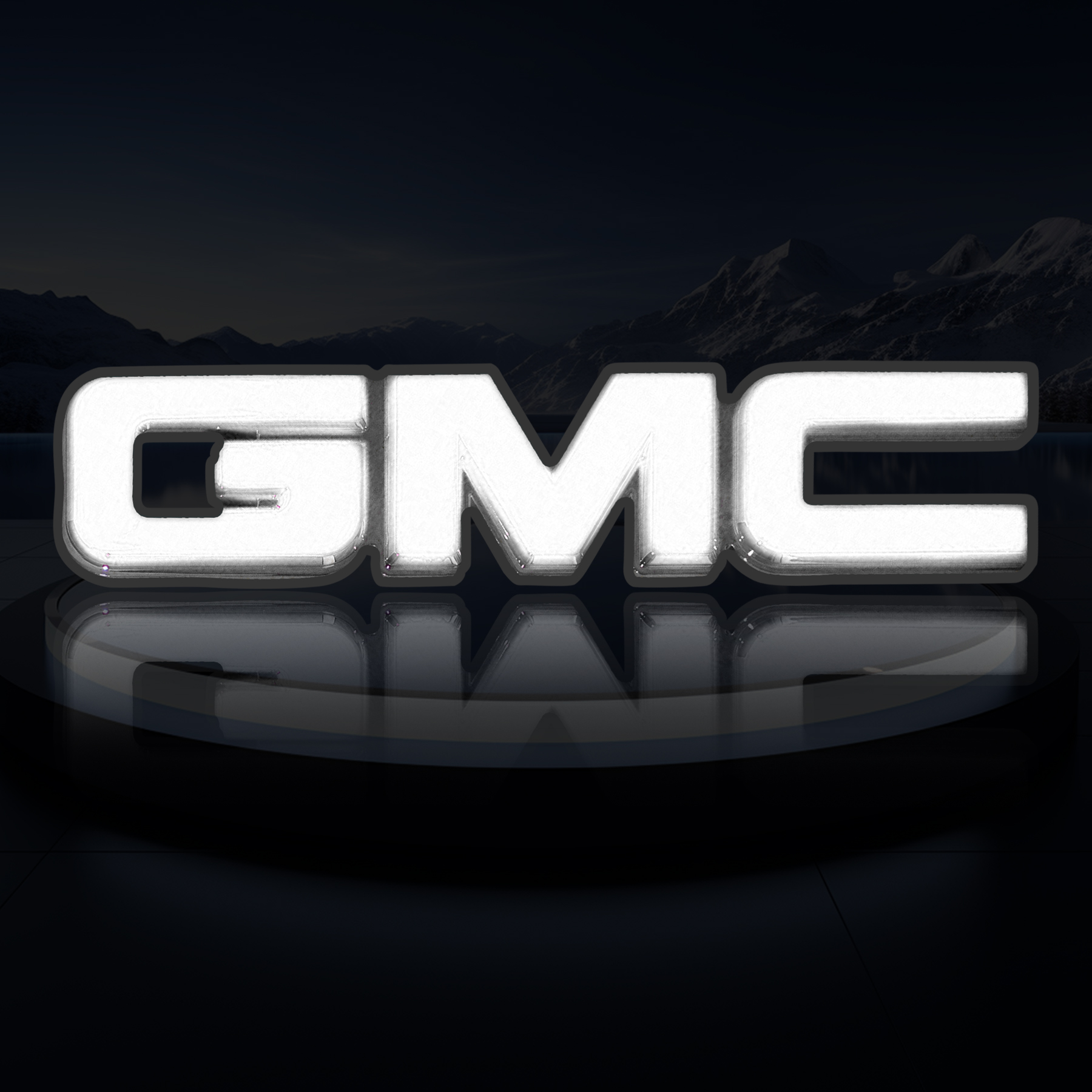 GMC LED Emblem Badge GMC Logo Front Rear Emblem Light with White Blue ...