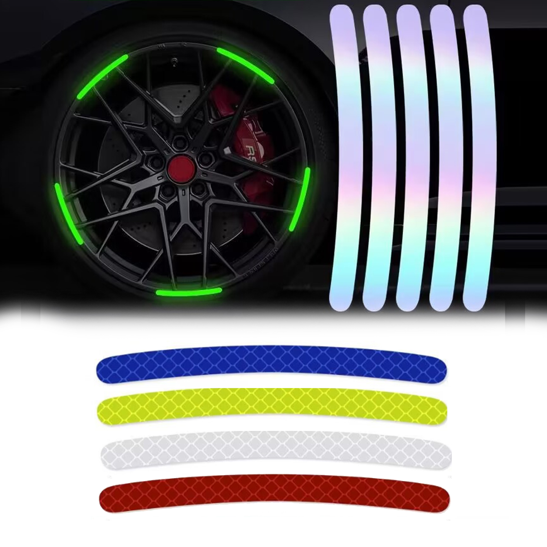 20pcs Universal Wheel Reflective Stickers Compatible with Cars ...